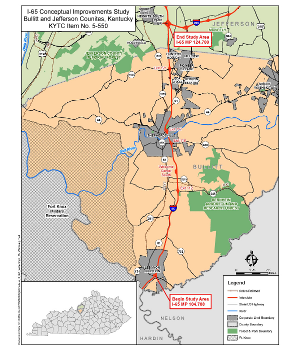 Bullitt/Jefferson Counties: I-65 Conceptual Improvements Study - Project 05-550.00 | KYTC